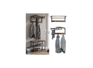 4251421950450 - Wandgarderobe Hängegarderobe Garderobe Fyrk 70cm Ablage 4 Haken Wandregal