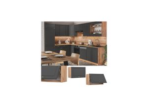 4066731130931 - Hängeschrank Küchenschrank Küchenmöbel Fame-Line Eiche Anthrazit-Gold Landhaus 60 cm Küche Einbauküche Hängeschrank Klapptür Dunstabzugshaube Küchenzeile