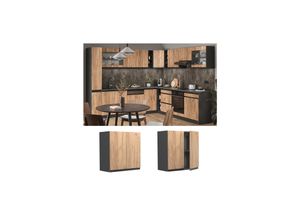 4066731229260 - Hängeschrank Küchenschrank Küchenmöbel R-Line J-Shape Anthrazit Eiche 60 cm modern