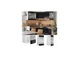 4066731230495 - Glashängeschrank Küchenschrank Küchenmöbel Fame-Line Weiß Schwarz 40 cm modern Hochglanz