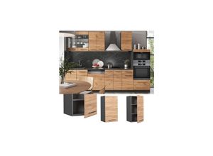 4066731145706 - Hängeschrank Küchenschrank Küchenmöbel Fame-Line Anthrazit Eiche modern 40 cm Küche Einbauküche Hängeschrank Drehtür Einlegeboden Küchenzeile