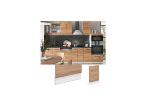 4066731161157 - Geschirrspülerblende Küchenschrank Küchenmöbel Fame-Line Weiß Eiche modern 45 cm Küche Einbauküche Geschirrspüler Blende Küchenzeile