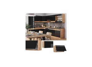 4066731230815 - Hängeschrank Küchenschrank Küchenmöbel Fame-Line Eiche Schwarz 60 cm flach modern Hochglanz