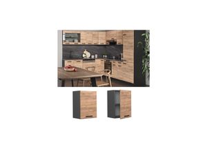 4066731045860 - Hängeschrank Küchenschrank Küchenzeile R-Line 45 cm Anthrazit Eiche Tür Fächer