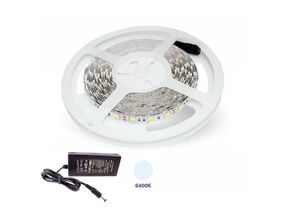 0613310738718 - V-tac - 300 led 5050 strip strip 5m 220V weiss kaltes licht stromversorgung 2A high brightness