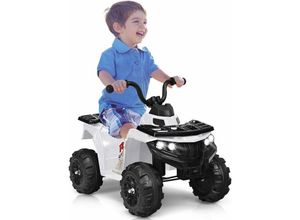 0794094594766 - 6V Elektrisches Kinderquad Elektro Quad für Kinder mit 2 Scheinwerfer & 4 Rutschfesten Reifen Cooler Elektroauto mit MP3 & usb Elektroauto (Weiss)