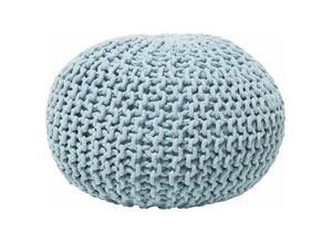 4260580922390 - Beliani - Pouf Hellblau 100% Baumwolle Rund ⌀ 50 cm Elegant Modern