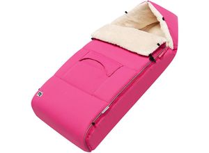 4250525346855 - Monzana - Baby Fußsack mit Reflektoren verschließbarer Kopfteil Sicherheitsgurt Kinderwagen Winter Babyschale Einschlagdecke Kuschelig rosa