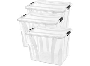 4019111528491 - Siena HOME Aufbewahrungsbox Anzio Transparent 55 l (B x H x T) 510 x 372 x 385 mm 3 St