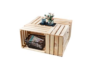 5908231200204 - GrandBox Naturbelassene 4er Set Holz-Kiste 50x40x30 cm Wein-Kiste Obst-Kiste Deko Kaminholz-Kiste Aufbewahrung Vintage Shabby Chick Retro