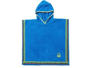 Image of Benetton - kinder poncho bademantel 65X65CM 380 gsm 100% baumwolle blau kinder sein