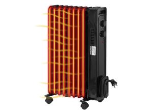 4250263781185 - STAHLMANN Ölradiator ZR17 2000 Watt Elektroheizung Energiesparend bis 40 qm Fläche Heizung Elektrisch mit Thermostat und 3 Heizstufen Elektrisches Heizgerät Electric Heater Schwarz