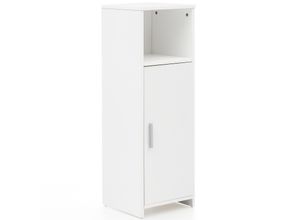 4250950287877 - FinBuy Badschrank Spanplatte Beistellschrank Badregal Weiß Schmal Freistehend