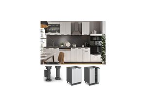 4251421963290 - Unterschrank 60 cm FAME Line Küchenschrank Küchenzeile Landhaus Weiß Anthrazit