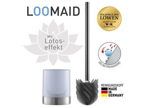 4052926094249 - LOOMAID WC-Bürste Silikonkopf Edelstahl   Anthrazit mit Ständer