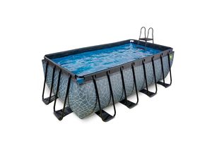 8720088267868 - Exit Toys Stone Pool 400x200x122cm mit Filterpumpe - grau