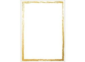 4004360785450 - Briefpapier mit Motiv Golden Frame Weiß 50 Blatt