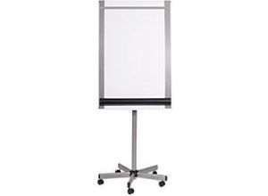 5603750502203 - Freihstehendes Freistehendes Mobiles Flipchart Roll Up Magnetisches Höhenverstellbar EA4822016 70 x 100cm Mit 5 Rollen und Stiftablage Silber