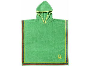 Image of Benetton - kinder poncho bademantel 85X85CM 380 gsm 100% baumwolle kinder grün