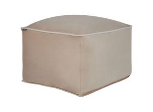 4255664857873 - Beliani - Pouf Sandbeige Samtstoff Quadratisch 50 x 50 x 30 cm mit Paspel Modern Wohnzimmer Schlafzimmer Ausstattung Sitzhocker Fußhocker Bodenkissen