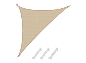 4057216042481 - UV Sonnensegel 36x36x51 HDPE Dreieck Rechtwinklig Sonnenschutz Garten Beige