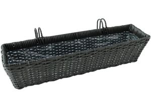 4036812118394 - Kynast Blumenkasten Balkon Geländer 60 x 14 cm eckig Polyrattan dunkelbraun