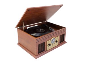 4000420866602 - Karcher NO-036 Nostalgie Musikcenter aus Holz -Bluetooth Kompaktanlage mit Plattenspieler