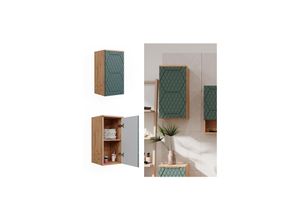4066731405473 - Hängeschrank Irma Eiche Grün 30 x 59 cm 2 Fächer Badezimmer