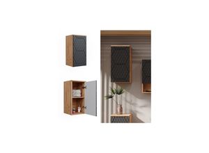 4066731405466 - Hängeschrank Irma Eiche Anthrazit 30 x 59 cm 2 Fächer Badezimmer