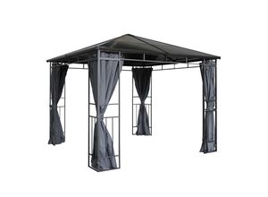 4001827487452 - Hardtop Pavillon Limone 3x3m inkl Seitenteile Doppelstegplatten Hohlkammer Polycarbonat