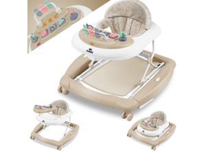 4260663282748 - KIDIZ® 4in1 Lauflernhilfe Babywalker Spiel- und Lauflernwagen Gehfrei - Schaukelfunktion Babywippe mit Rollen Licht Musik Spielecenter Esstisch Laufstuhl Laufhilfe babys ab 6 Monaten Klappbar