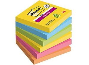 4054596927322 - Post-it Carnival Collection Haftnotizen 76 x 76 mm Blau Gelb Grün Orange Rosa Rechteckig Blanko Vorteilspackung 4 + 2 Gratis