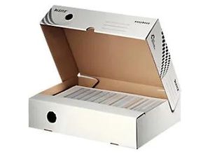 4002432118229 - Archivschachtel easyboxx 8 x 25 x 35 cm (B x H x T) DIN A4 mit Archivdruck Wellpappe 100 % recycelt weiß 4002432118229 Leitz