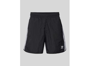 4066745007038 - - adicolor - Kürzer geschnittene Polyester-Shorts in Schwarz mit den 3 Streifen