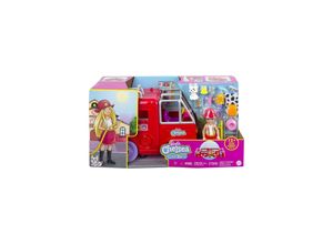 0194735012428 - Barbie Chelsea Puppe (blond) mit Feuerwehr Auto Set inkl Zubehör mehrfarbig