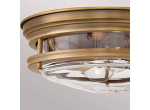 5024005668312 - Lighting qn-hadrian-fs-br-clear quintiesse Deckenleuchte Hadrian E27 2x40W IP44 Stahl Bronze gebürstet Glas klar H117cm Ø305cm dimmbar - Elstead