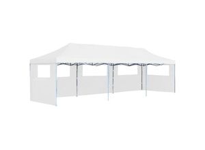 Image of vidaXL Partyzelt Pop-Up Partyzelt Faltbar mit 5 Seitenwänden 3x9 m Weiß