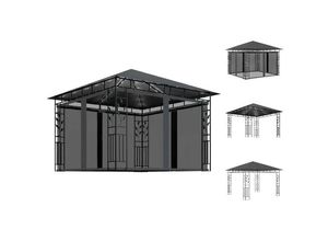 Image of vidaXL Pavillon Pavillon Gartenzelt mit Moskitonetz LED-Lichterkette 3x3x2,73m A...