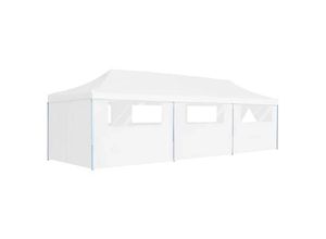 Image of vidaXL Partyzelt Pop-Up Partyzelt Faltbar mit 8 Seitenwänden 3x9 m Weiß