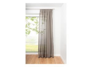 4040255303736 - Ondeco Schlaufenschal Soft Gardinen Blickdicht Vorhang Schlafzimmer 1er Set Farbe Taupe Größe 135x245 cm