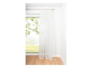 4040255303804 - Ondeco Schlaufenschal Soft Gardinen Blickdicht Vorhang Schlafzimmer 1er Set Farbe Weiß Größe 135x300 cm