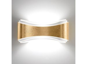 8023761114832 - Selène LED-Wandampe Ionica aus Stahl mit Blattgolddekor