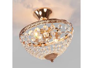 7394472110828 - Hanaskog - 2 Light Crystal Semi Flush Deckenleuchte Gold E14 - Markslojd