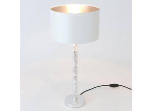 4250151345789 - Tischlampe Cancelliere Rotonda weiß silber 57 cm