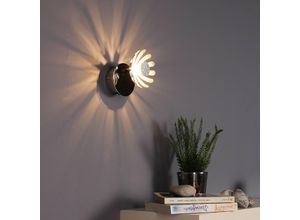 4250294313478 - - Einflammige led Wandleuchte bloom aus Metall in Blattsilber mit Blumen Motiv