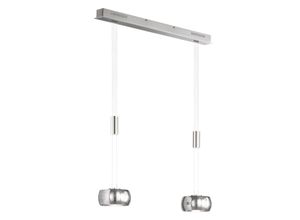 4003694609890 - LED Pendelleuchte COLETTE Silber 2flammig höhenverstellbar & dimmbar Länge 65cm