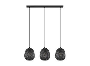 9002759432669 - 43266 nature Hängeleuchte dembleby 1 orientalisch Holz E27 3X40W schwarz L90cm B20cm H110cm dimmbar - Eglo