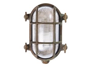 8021035016424 - Moretti Luce Außenwandlampe Tortuga oval 17cm messing-ant klar