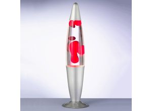 4017807235289 - Reality Leuchten - Raketen Lavalampe 90er Jahre Lichtsäule in rot silber Höhe 41cm Ø10cm