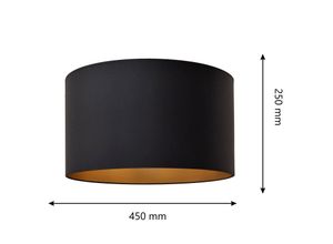 5902349227795 - HELAM Lampenschirm Alba Ø 45 cm E27 schwarz gold